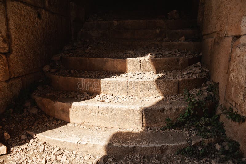 Old Ancient Steps with Sunlight Stock Image - Image of aged, concrete ...