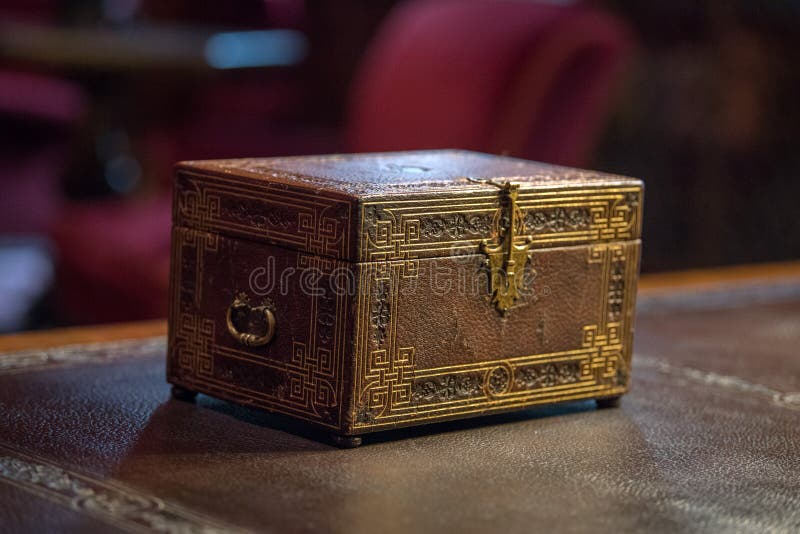 Old Ancient Secret Casket on a Desk Stock Photo - Image of vintage ...