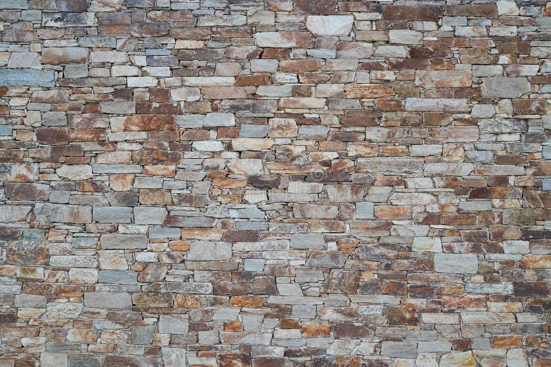 Old Ancient Stone Wall Background of Medieval House Brick Horizontal ...