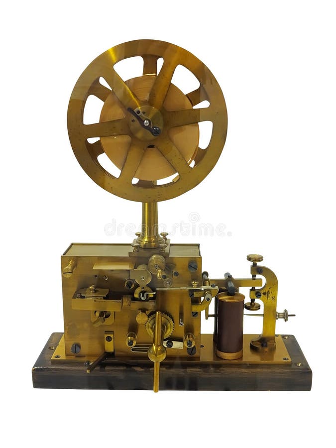 Old Ancient Telegraph Device Isolated Over White Background Stock Image ...