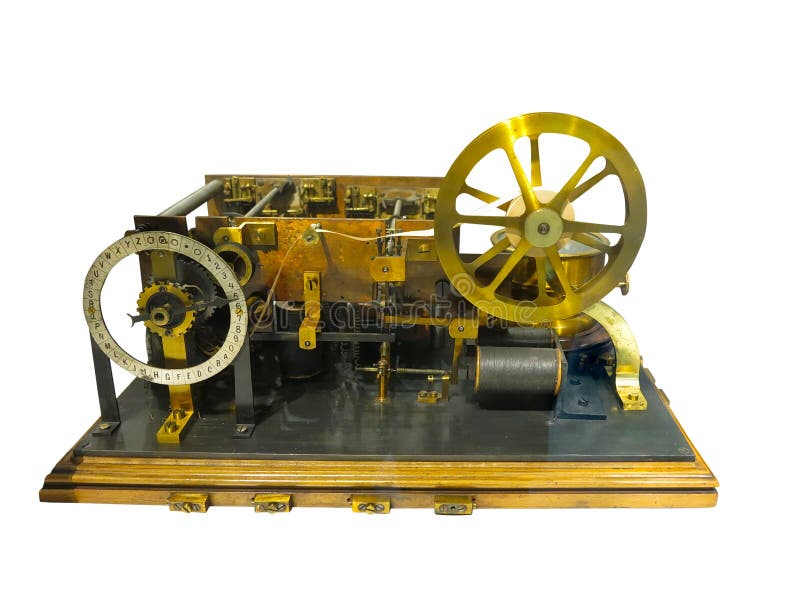 Old Ancient Telegraph Device Isolated Over White Background Stock Photo ...