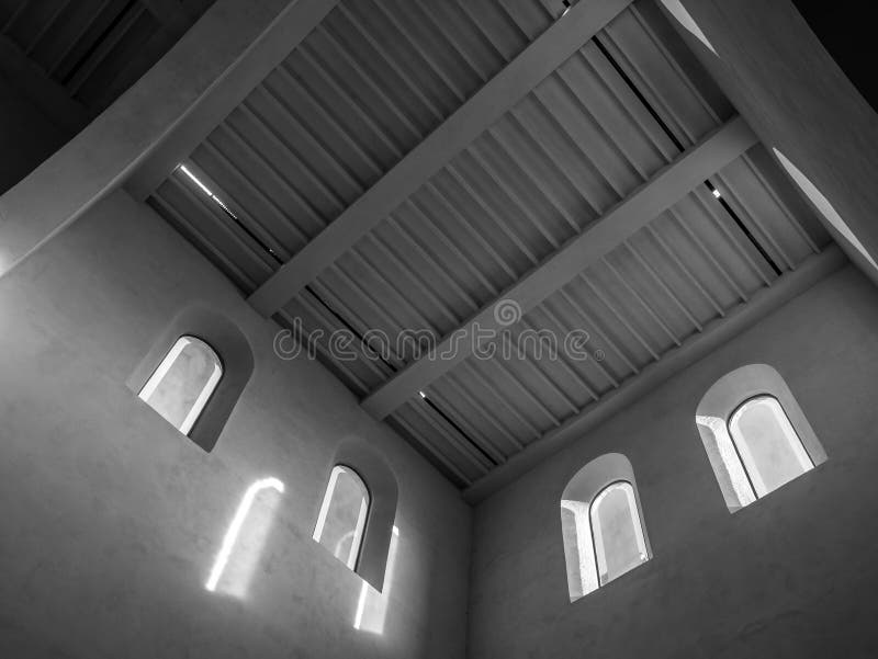 The Old and Ancient Windows in a Room Stock Photo - Image of beam ...