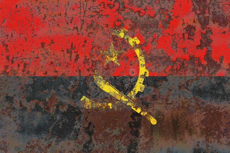 Angola Grunge Rusted Metal Texture Flag, Rust Metal Background Stock ...