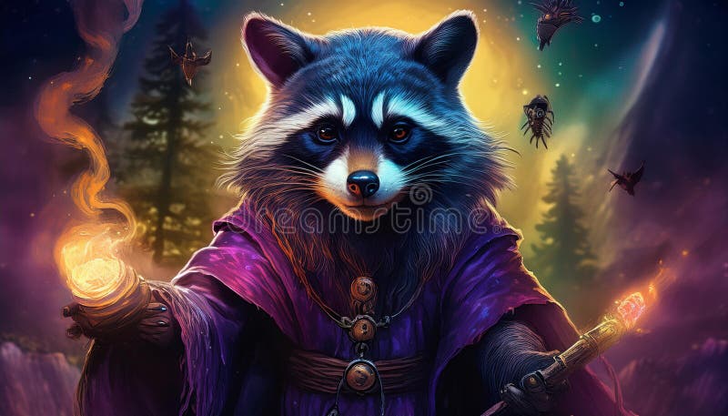 Old animated badger wizard stock illustration. Illustration of fantasy ...