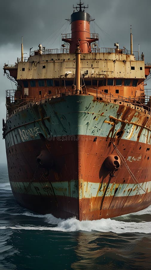 Rustic Cargo Container Transport Ship Vessel Stock Illustration ...