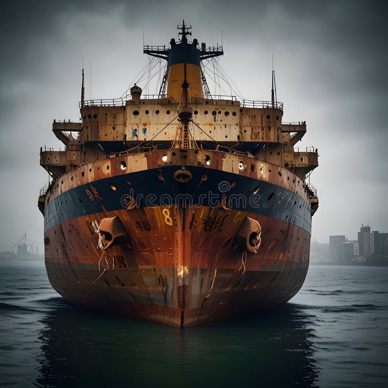 Old Cargo Container Transport Ship Vessel Stock Illustration ...