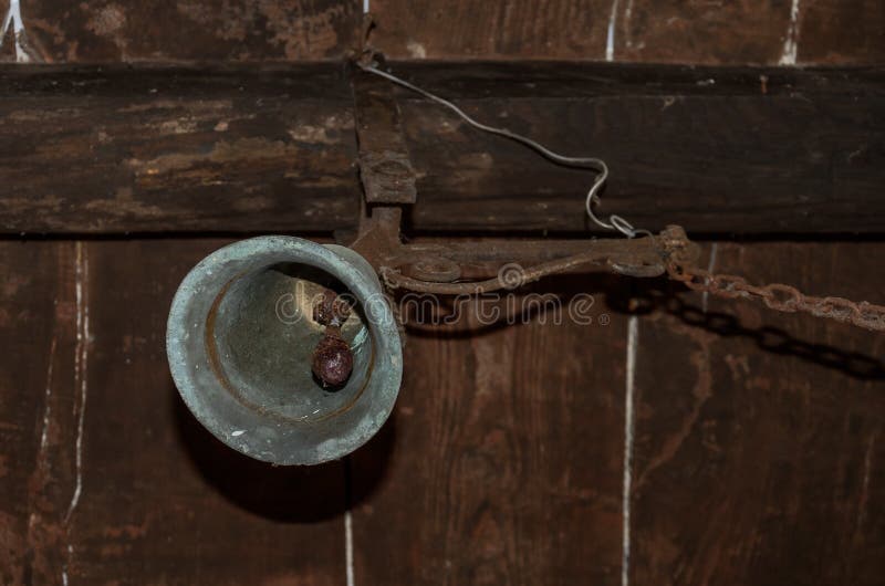 Old Antique Bell on a Chain Stock Photo - Image of iron, entrance ...