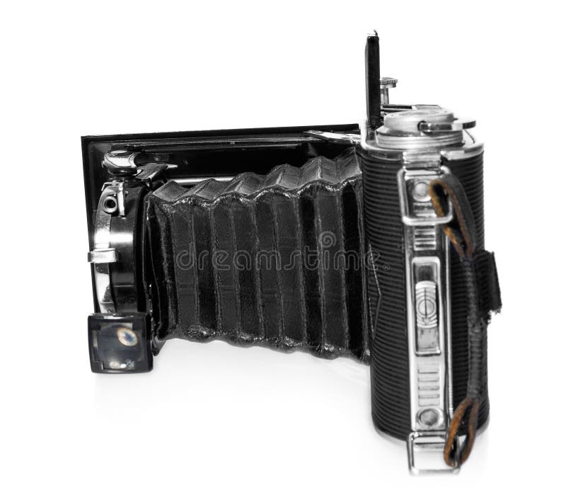 Old, Antique, Black, Pocket Camera, Close-up of the Lens Stock Image ...