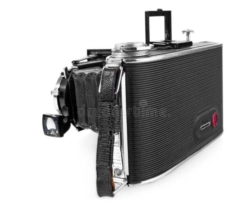 Old, Antique, Black, Pocket Camera, View from the Side and from Behind ...