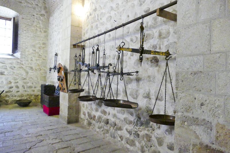 Old Antique Brass Balance Type Weight Stock Image - Image of metal ...