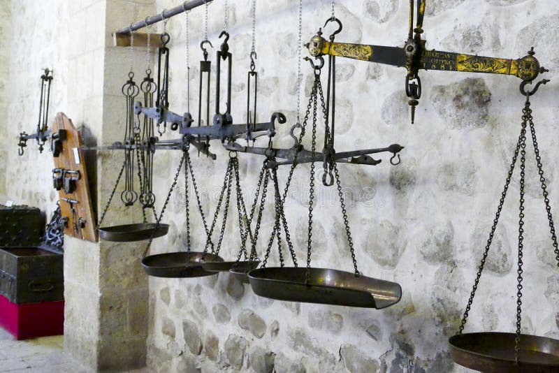 Old Antique Brass Balance Type Weight Stock Image - Image of metal ...