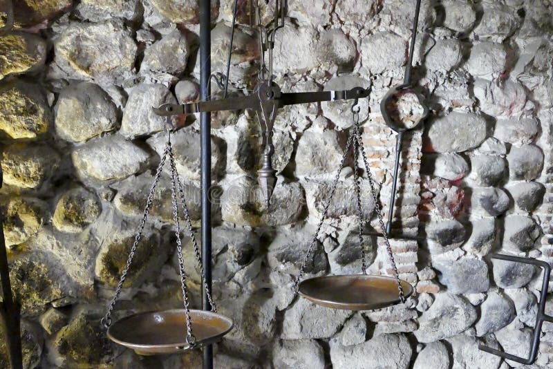 Old Antique Brass Balance Type Weight Stock Image - Image of metal ...