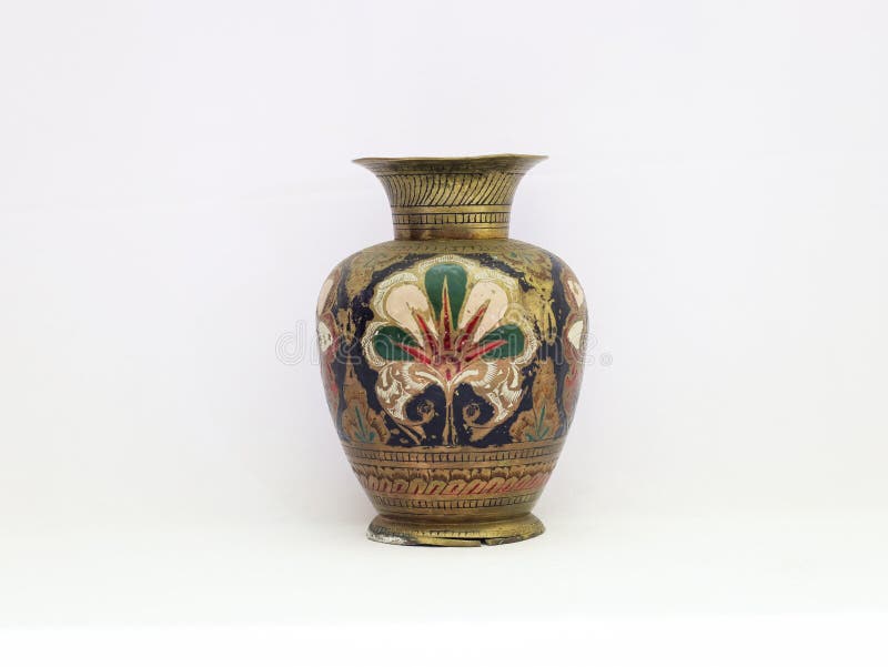 Old Antique Bronze Pot with Beautiful Design Stock Image - Image of ...