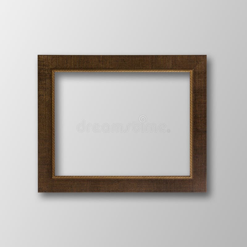 Old Antique Brown Frame with Shadows on White Background. Stock Image ...