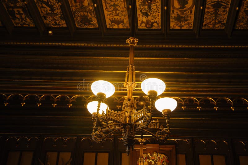 Old Antique Ceiling light. stock photo. Image of candle - 115634652