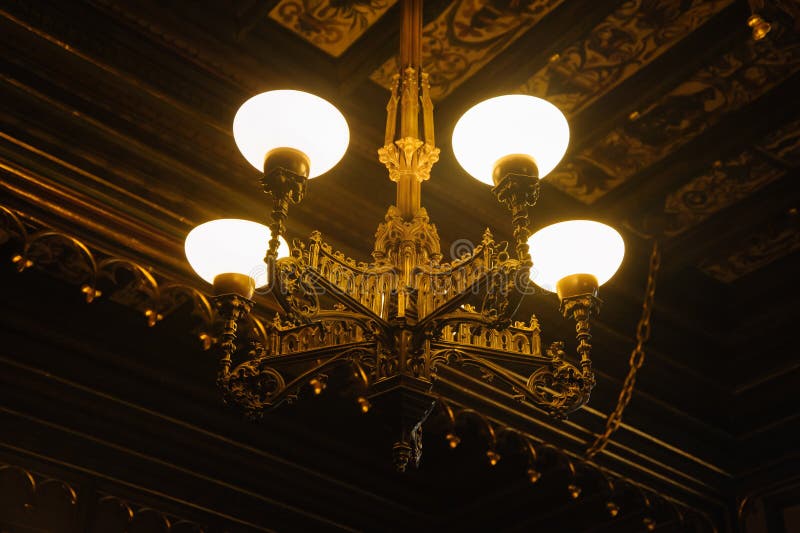 Old Antique Ceiling light. stock image. Image of decorative - 119512213