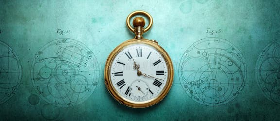 The Old Antique Classic Clocks on a Vintage Wide Paper Background ... The Old Antique Classic Clocks on a Vintage Wide Paper Background ...
