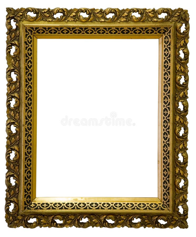 Old Antique Classic Gold Frame Over White Background Stock Photo ...