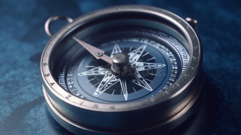 Old Antique Compass on a Paper Map. Generative AI Stock Illustration ...