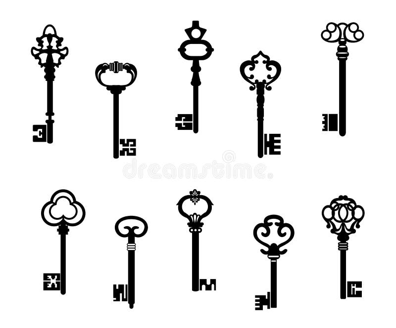Vintage keys stock vector. Illustration of antique, rusty - 35655169