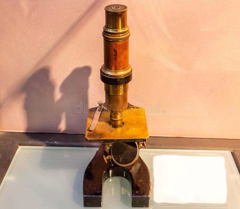Old Antique Microscope, Retro Style Stock Image - Image of research ...