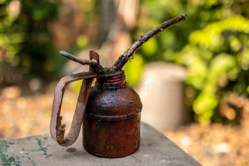 Old Antique Oiler for Engine. Stock Image - Image of antique, grease ...