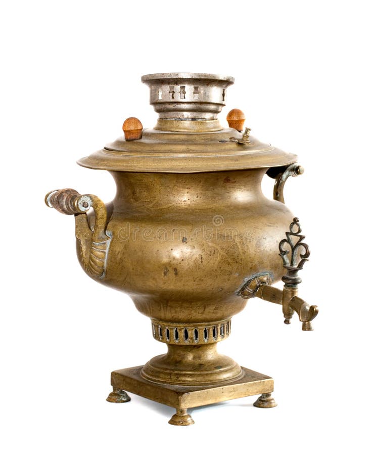 Old antique samovar stock photo. Image of copper, crockery - 31120438