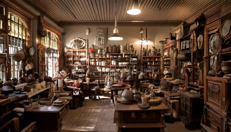 Old Antique Shop with Numerous Trinkets. AI-Generated Stock Photo ...