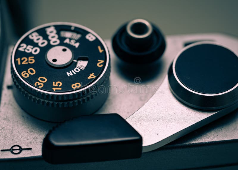 Old Antique SLR Camera Shutter Dial Macro Photo Stock Image - Image of ...