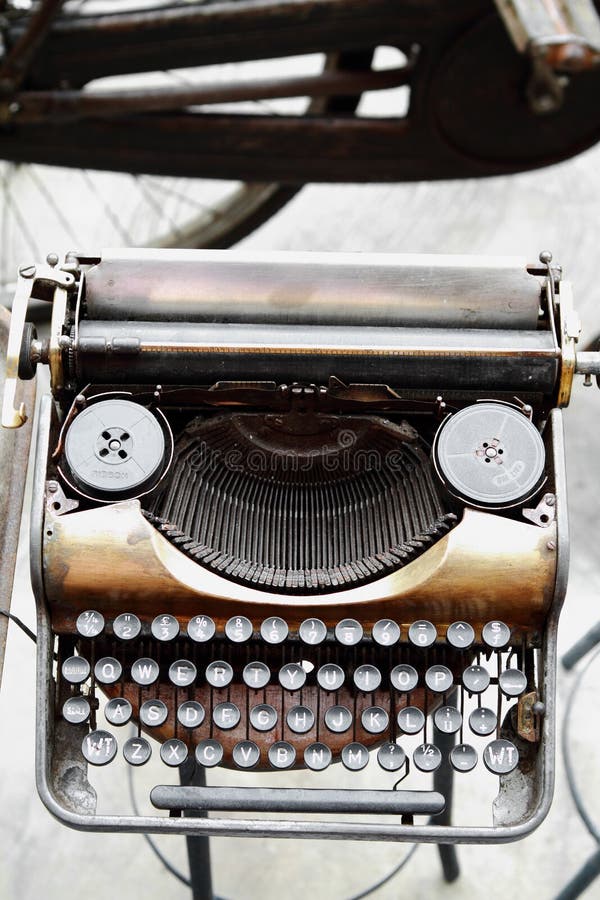 Old Antique Vintage Typewriter Stock Image - Image of decor, collection ...