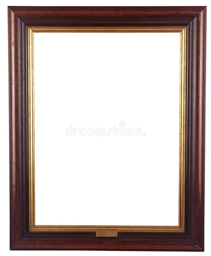 Old Antique Wooden Frame Isolated on White Stock Image - Image of ...