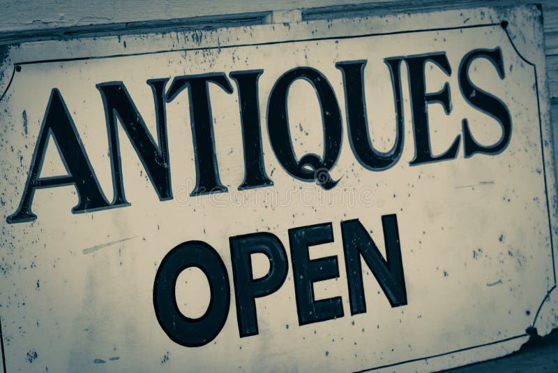Old Antiques Shop Open Sign Stock Photo - Image of people, retro: 94684208
