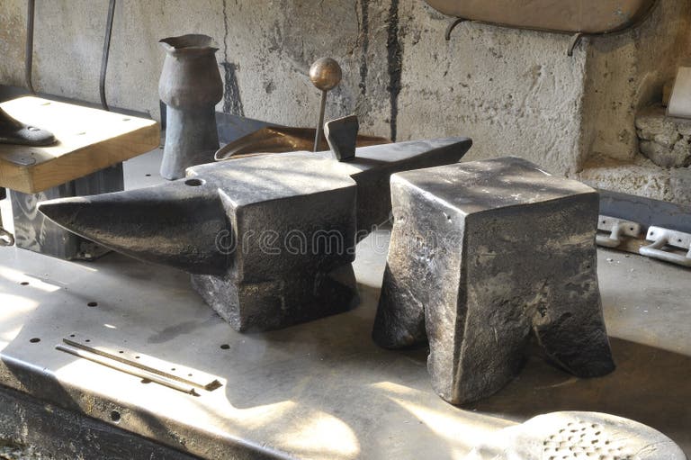 Old anvil different shape stock image. Image of workshop - 13141337