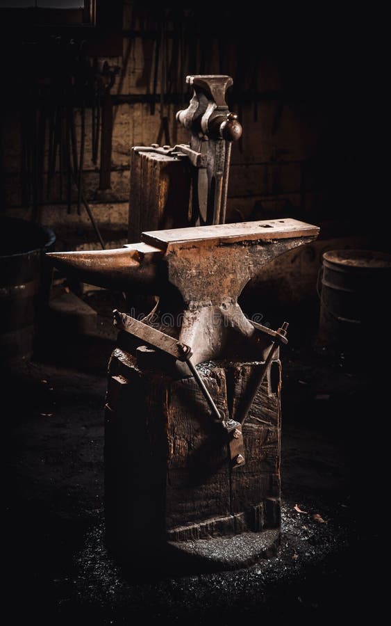 Old Anvil in a Rural Workshop Stock Photo - Image of interior ...