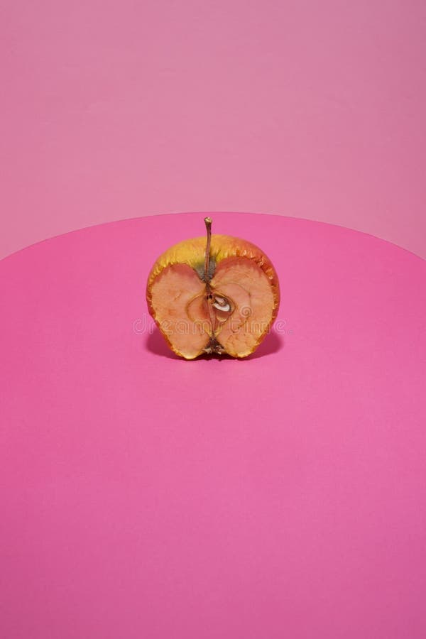 Old apple in a cut stock photo. Image of color, bones - 104819812