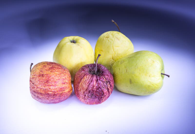 Old Apples Painted with Light Stock Image - Image of unhygienic, yellow ...