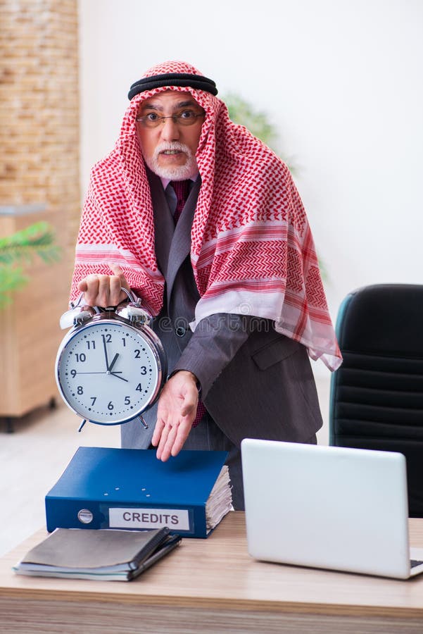 Male Arab Bookkeeper in Time Management Concept Stock Image - Image of ...