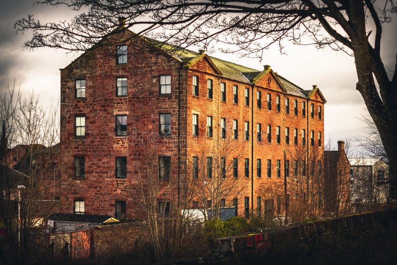 Old Arbroath Mill Building Surrounded by Leafless Trees Stock Image ...