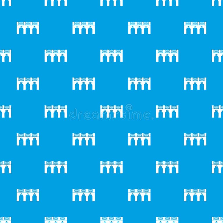 Old Arch Bridge Pattern Vector Seamless Blue Stock Vector ...