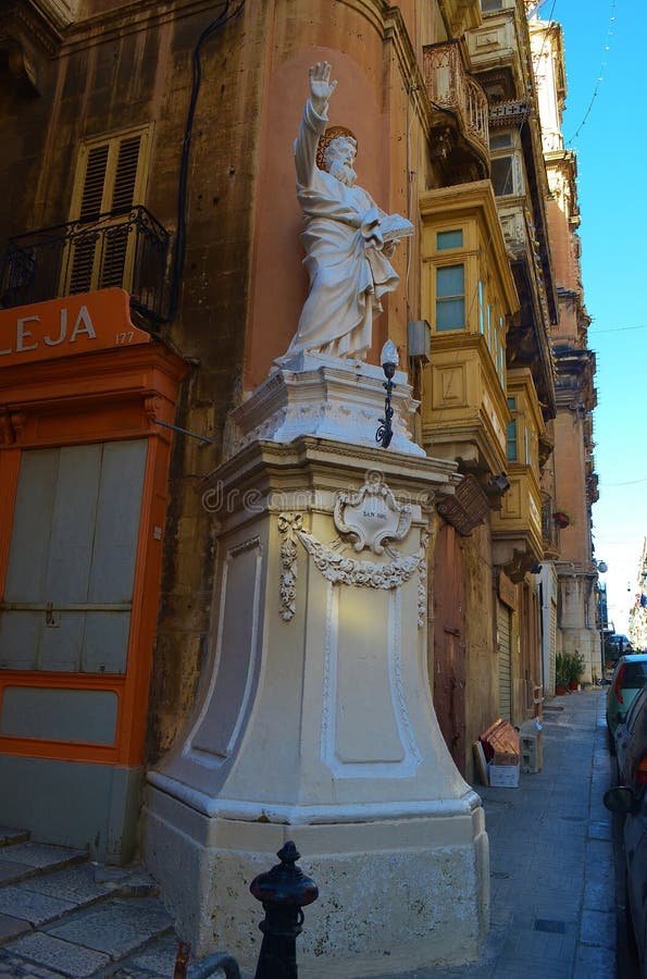 Old Architecture of the Capital of Malta, Valletta Stock Image - Image ...