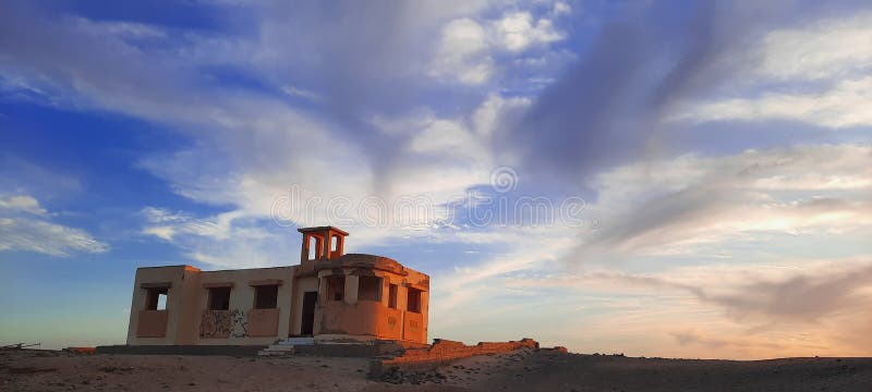 Old Architecture in Egypt, Cloudy Sky Over the Destroyed Building ...
