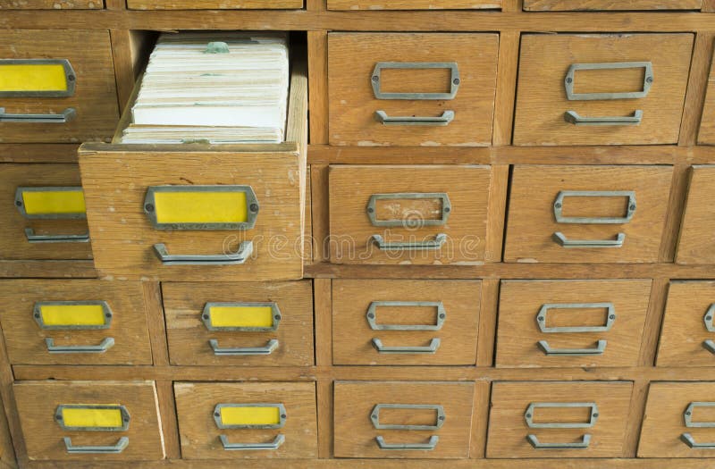 Old library filing cabinet stock image. Image of card - 20308617