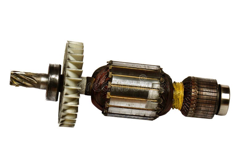 Electrical Armature Assembly Isolated on White Stock Photo - Image of ...