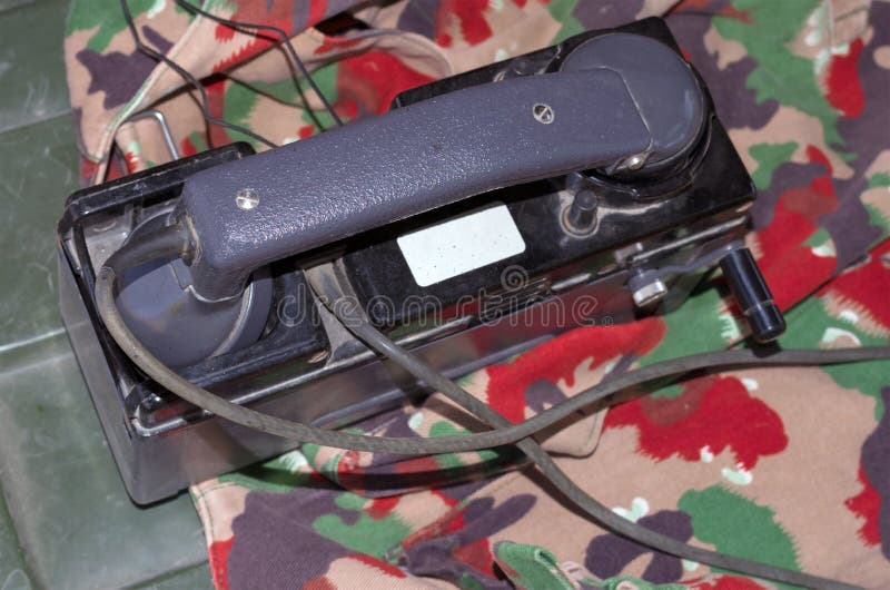 Old army portable phone stock photo. Image of call, telecoms - 12187186