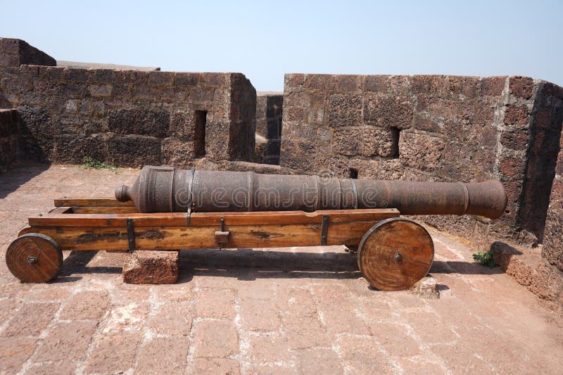 Old Artillery Canon on Fortress Stock Photo - Image of fort, temple ...