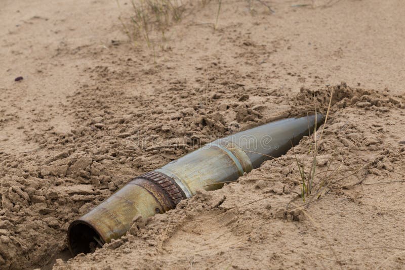 Old artillery iron shell stock image. Image of antitank - 101882051