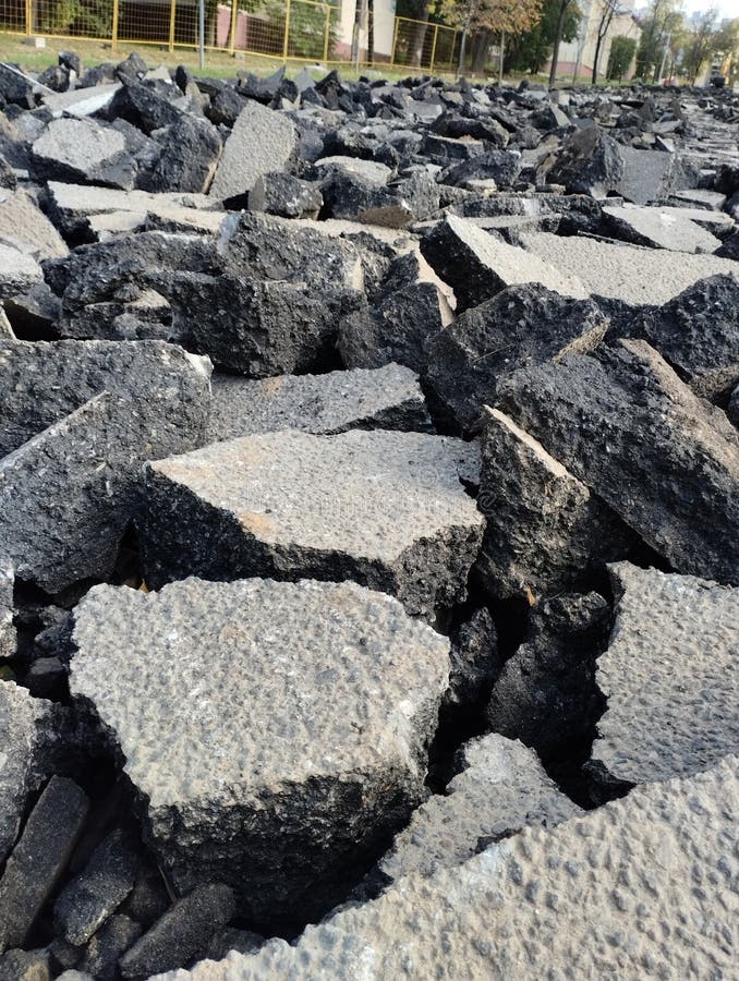 Old Asphalt, Pieces of Asphalt, Road Repairs Stock Photo - Image of ...
