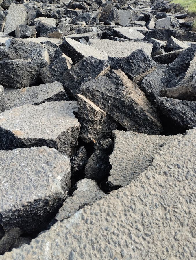 Old Asphalt, Pieces of Asphalt, Road Repairs Stock Image - Image of ...