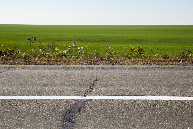 Old Asphalt Road, Horizontal Shot Stock Image - Image of chap, journey ...