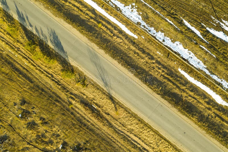 Old Asphalt Road in the Spring Forest Top View Stock Image - Image of ...